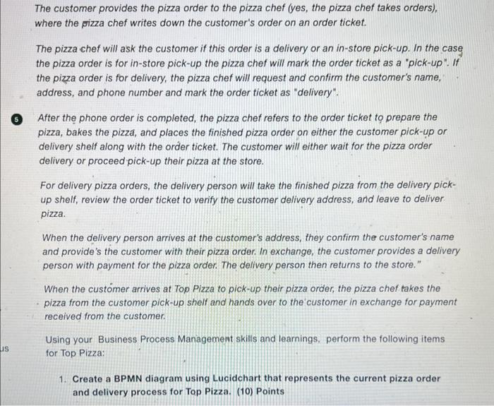 Solved Business Process Design Case Top Pizza, is an | Chegg.com