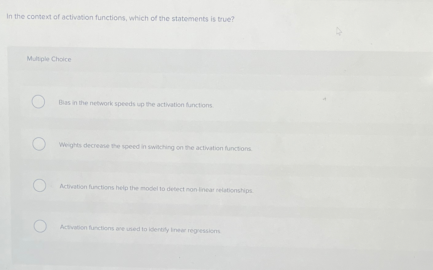 Solved In the context of activation functions, which of the | Chegg.com