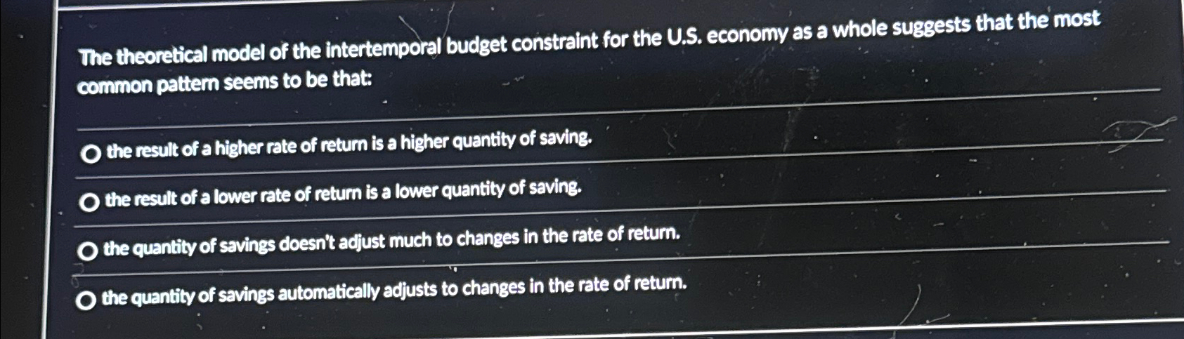 Solved The theoretical model of the intertemporal budget | Chegg.com