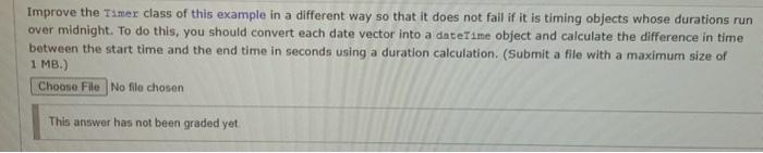 Solved Improve the Timer class of this example in a | Chegg.com
