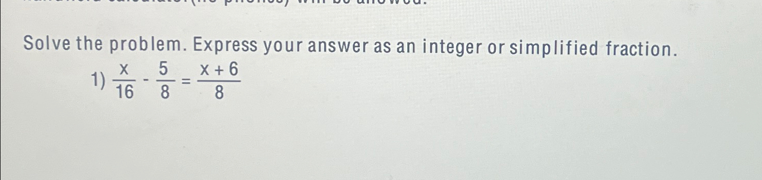 Solved Solve the problem. Express your answer as an integer | Chegg.com