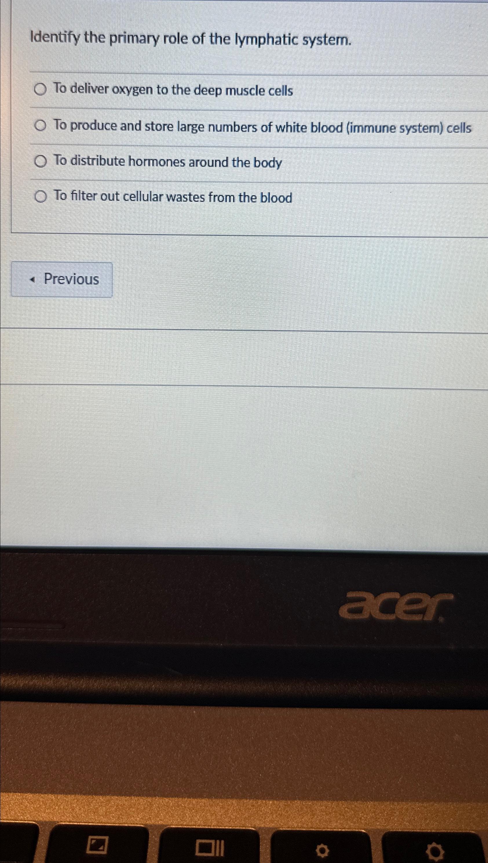 Solved Identify the primary role of the lymphatic system.To | Chegg.com
