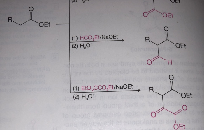 Solved OEt R. OEt (1) HCO2Et/NaOEt (2) H2O* R. OEt H O (1) | Chegg.com
