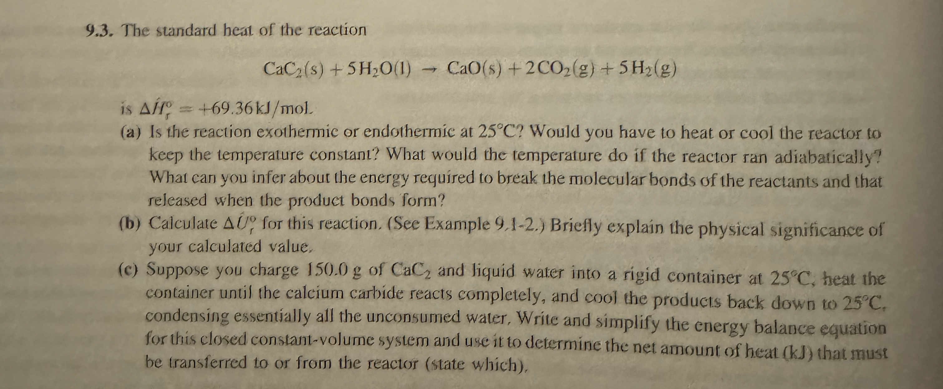 Solved 9.3. ﻿The standard heat of the | Chegg.com