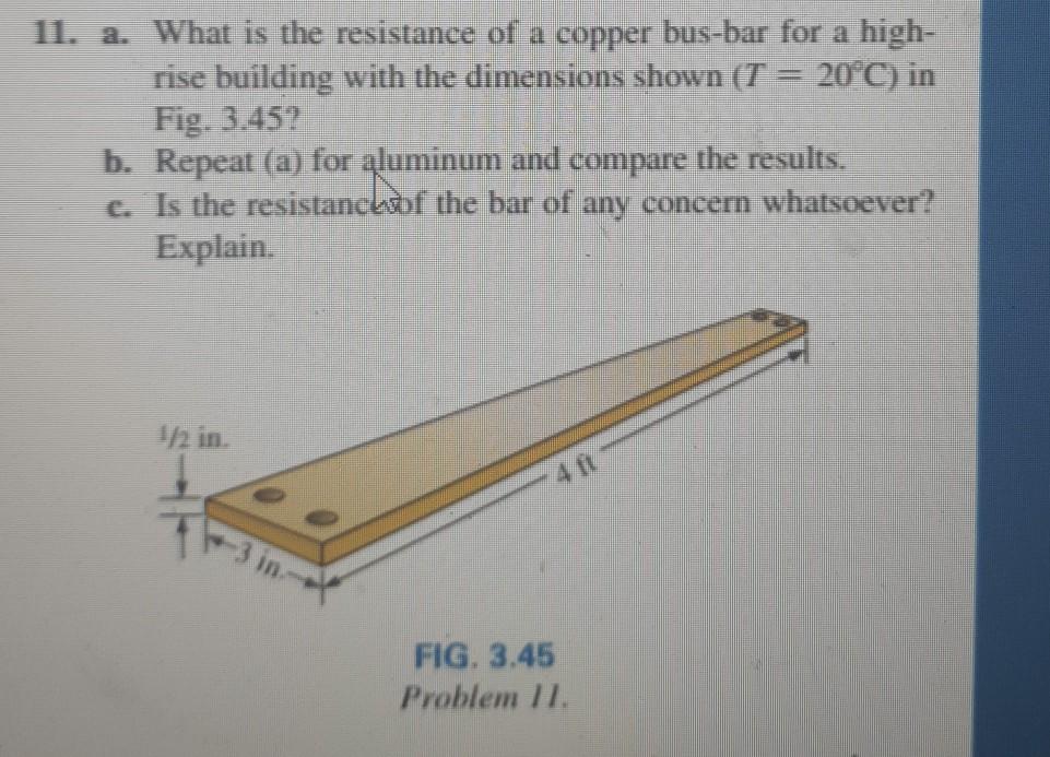 Solved 11. a. What is the resistance of a copper bus-bar for | Chegg.com