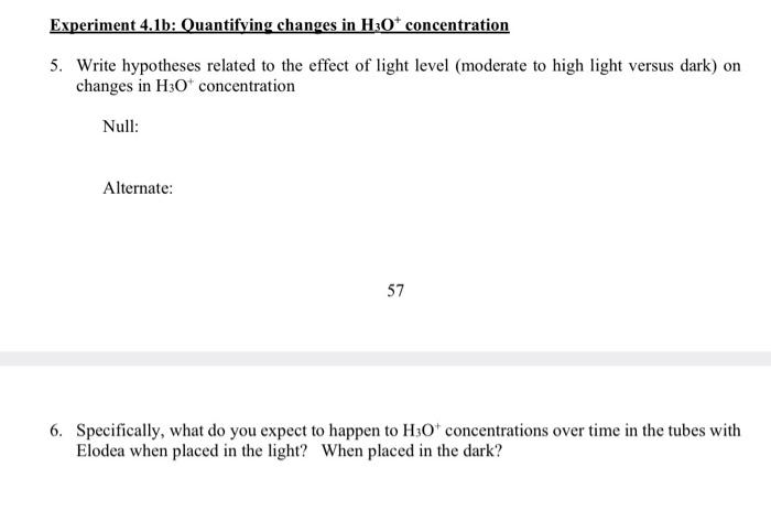 Solved Experiment 4.1b: Quantifying changes in | Chegg.com