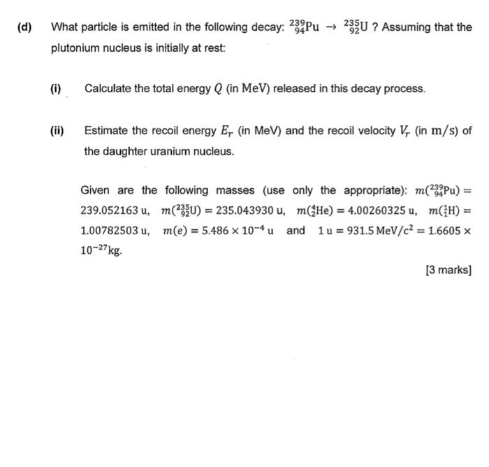 Solved 6. The SEMF, Geiger-Nuttall law, Standard model and | Chegg.com