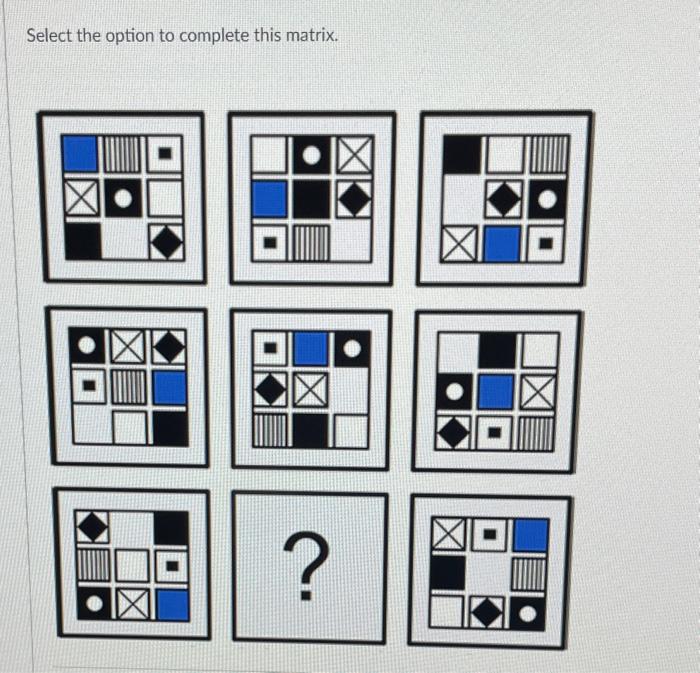 Solved Select the option to complete this matrix. | Chegg.com