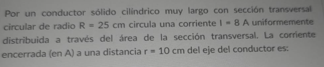 Solved Por un conductor sólido cilíndrico muy largo con | Chegg.com
