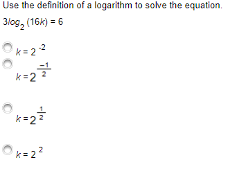 Solved Use the definition of a logarithm to solve the | Chegg.com