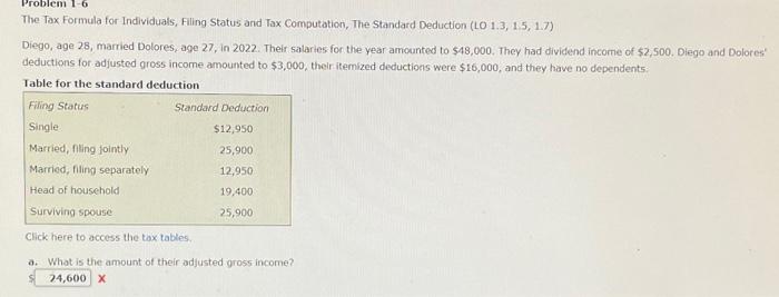 The Tax Formula for Individuals, Filing Status and | Chegg.com