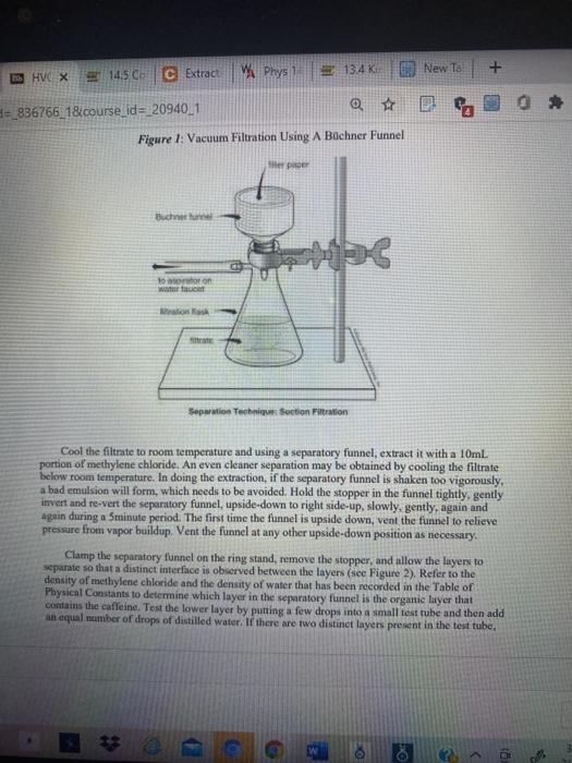 Solved Extraction of Caffeine from Tea • Title of experiment | Chegg.com