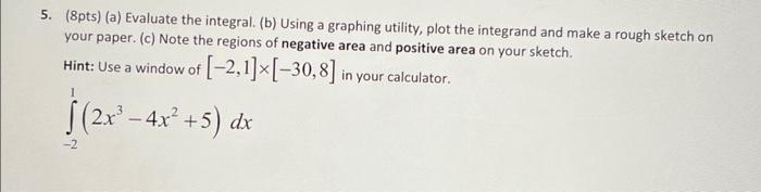 Solved 5. (8pts) (a) Evaluate the integral. (b) Using a | Chegg.com