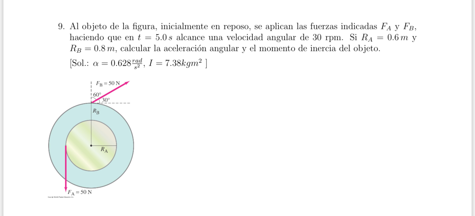 Solved Al objeto de la figura, inicialmente en reposo, se | Chegg.com