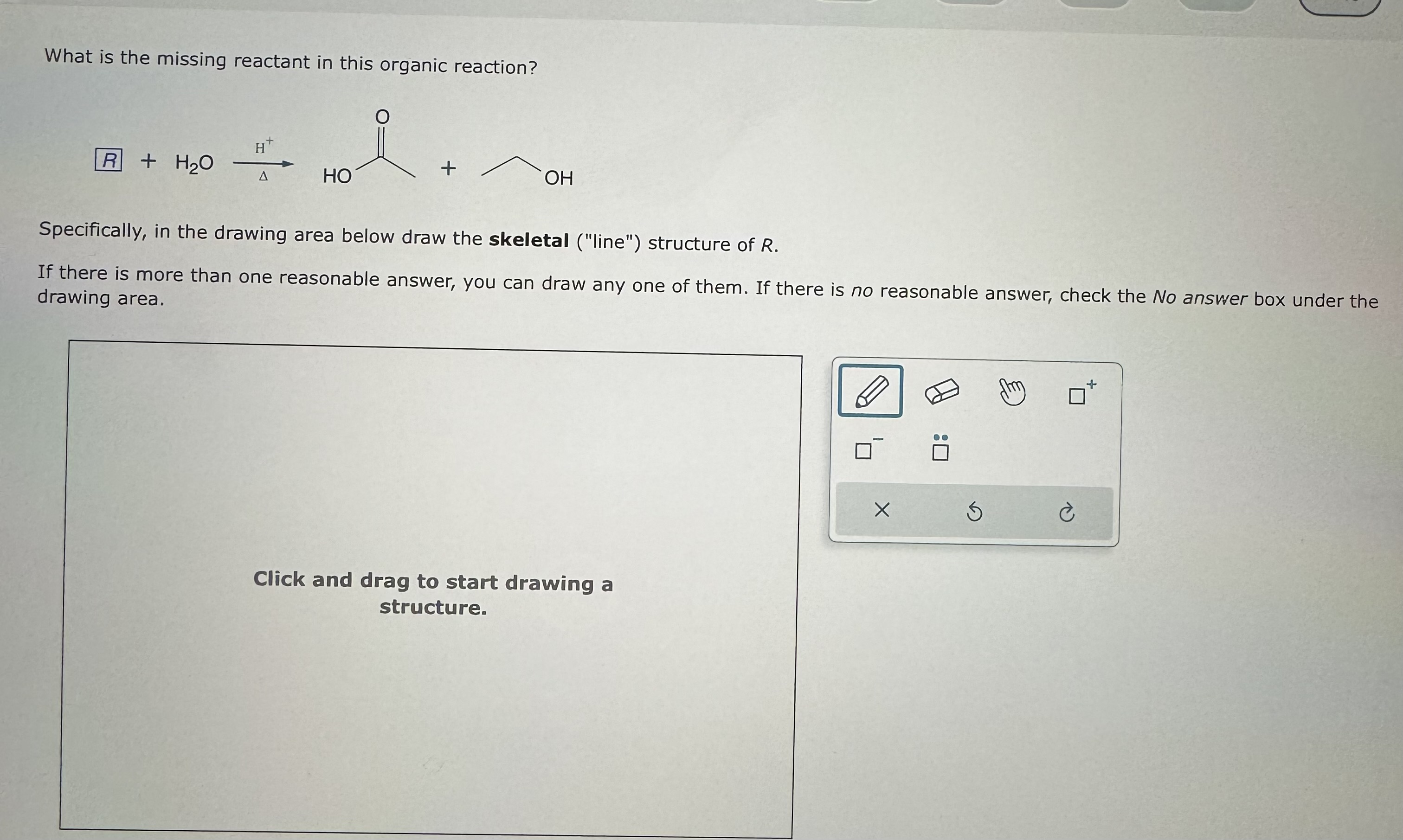 Solved What is the missing reactant in this organic | Chegg.com