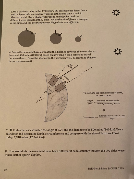 Solved Measuring Earth 7 The first person credited with a | Chegg.com