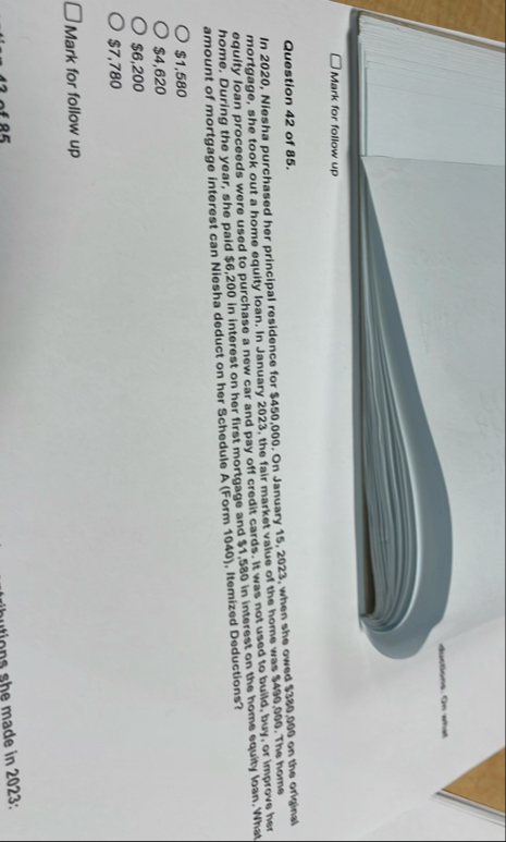 Solved Auritione. On whatMark for follow upQuestion 42 ﻿of | Chegg.com