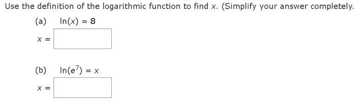 Solved Use the definition of the logarithmic function to | Chegg.com