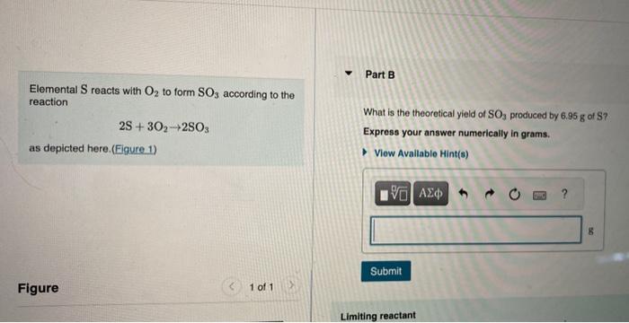 Solved Elemental S reacts with O2 to form SO3 according to | Chegg.com