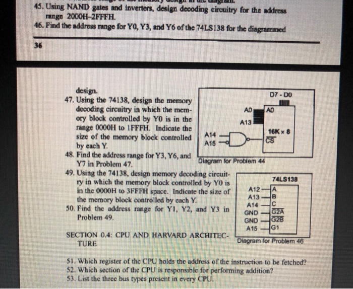 45. Using NAND gates and inverters, design decoding | Chegg.com