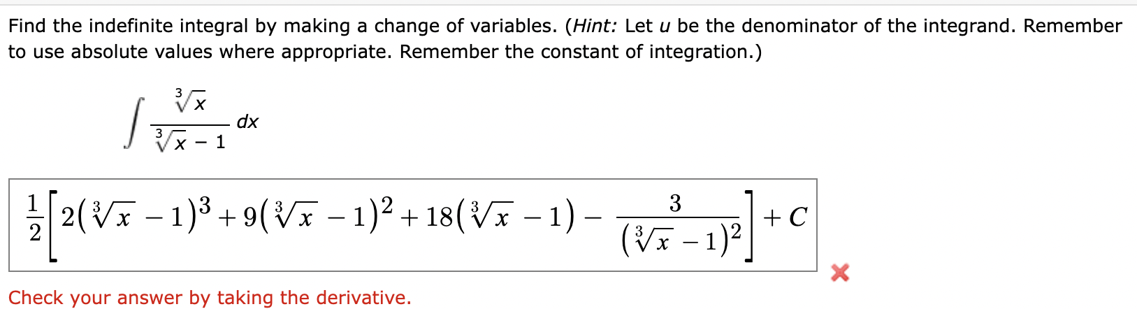 Solved Find the indefinite integral by making a change of | Chegg.com