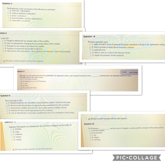 Question 3 The Napoleonic Code was based on the | Chegg.com