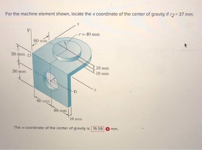 Solved For the machine element shown, locate the x | Chegg.com