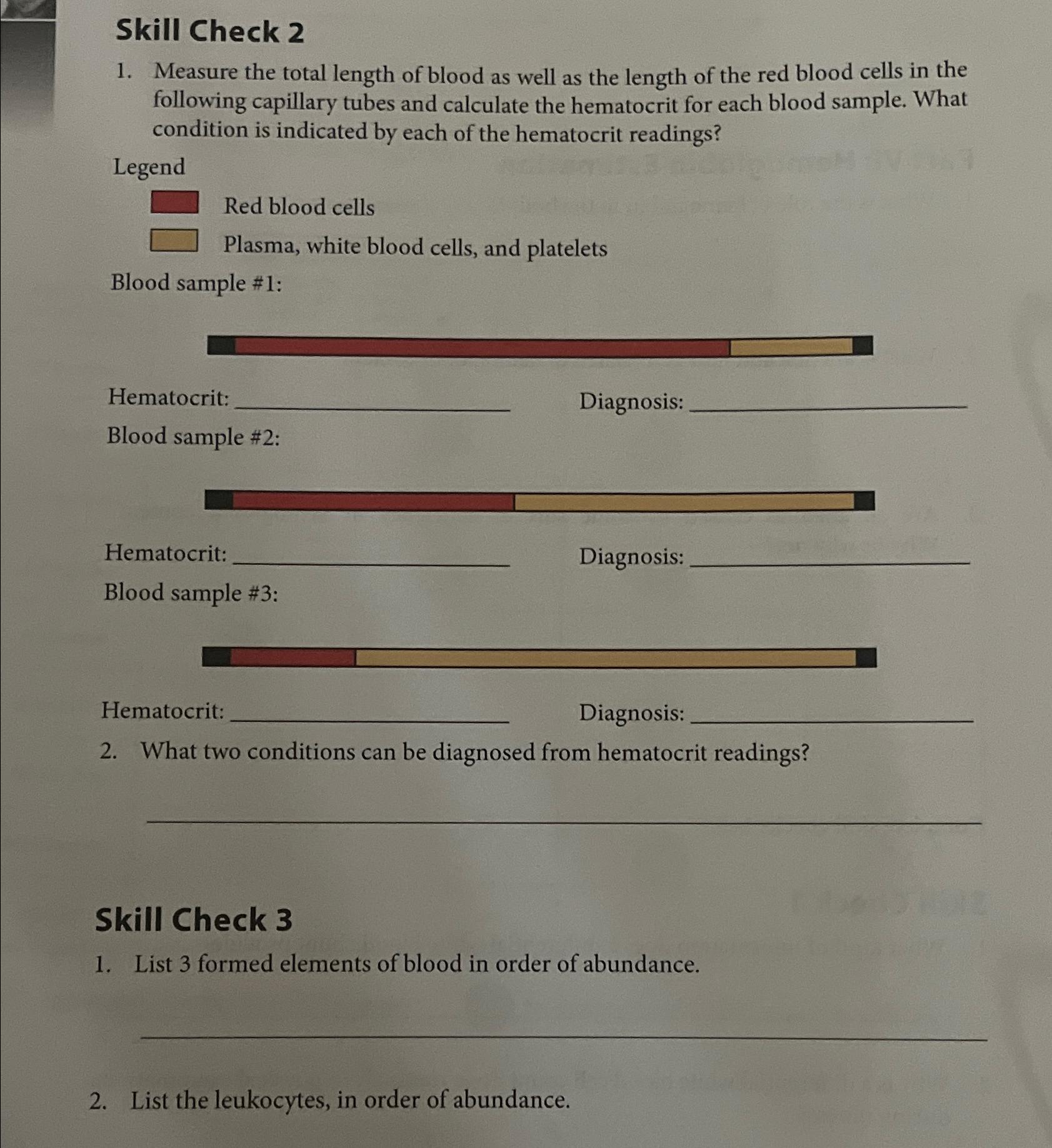 Solved Skill Check 2Measure the total length of blood as | Chegg.com