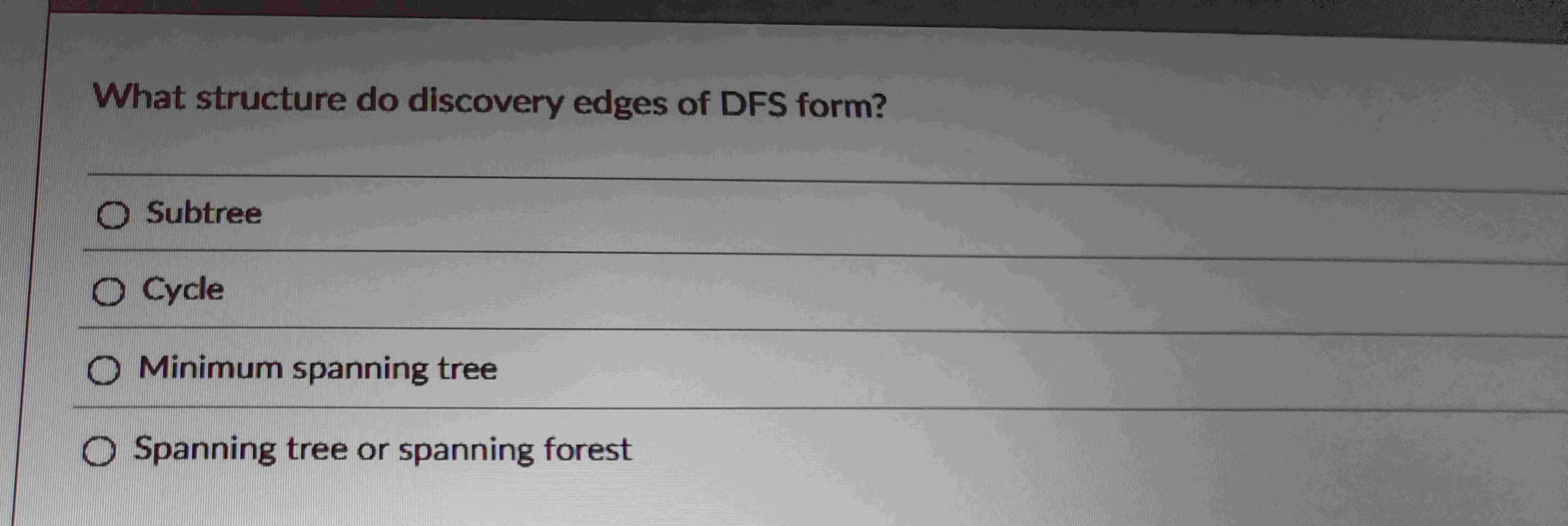 Solved What structure do discovery edges of DFS | Chegg.com
