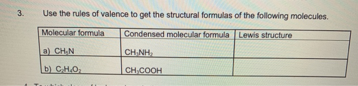 Solved use the rules of valence to get the structural | Chegg.com