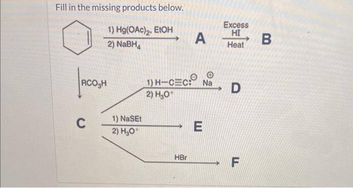 Solved Fill in the missing products below. | Chegg.com