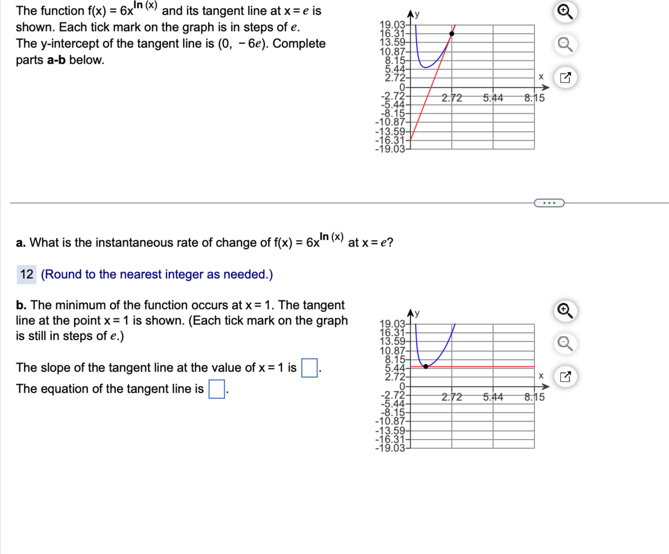 Solved The function f(x)=6xln(x) ﻿and its tangent line at | Chegg.com