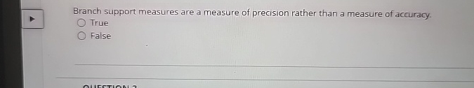 Solved Branch support measures are a measure of precision | Chegg.com