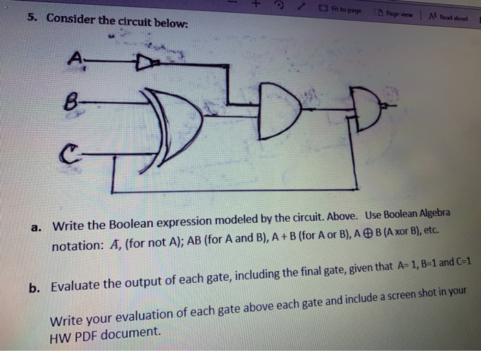 Solved OFit to page Page view 5. Consider the circuit below: | Chegg.com