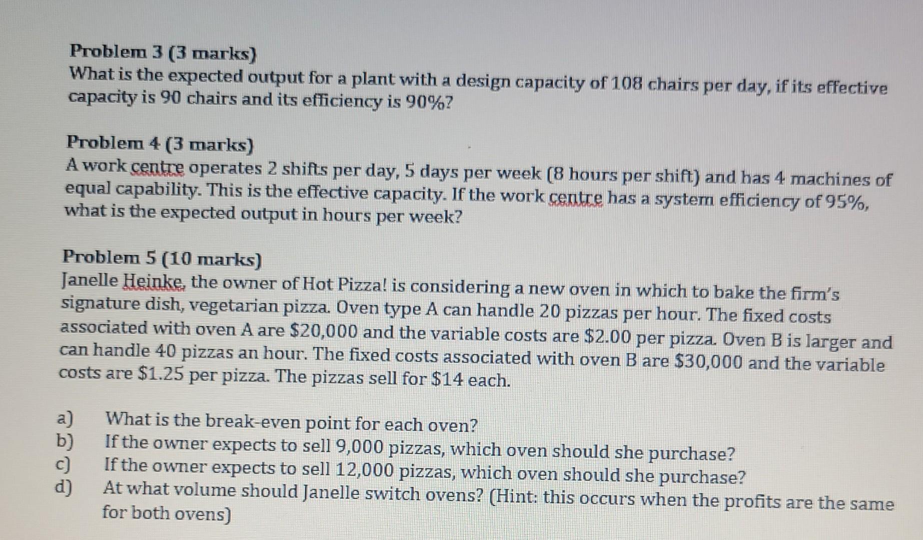 Solved Problem 3 (3 marks) What is the expected output for a | Chegg.com