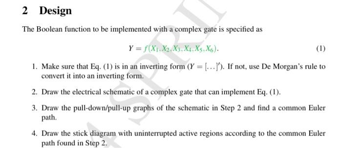 Solved The Boolean function to be implemented with a complex | Chegg.com