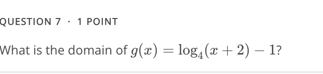 Solved QUESTION 7 - 1 ﻿POINTWhat is the domain of | Chegg.com
