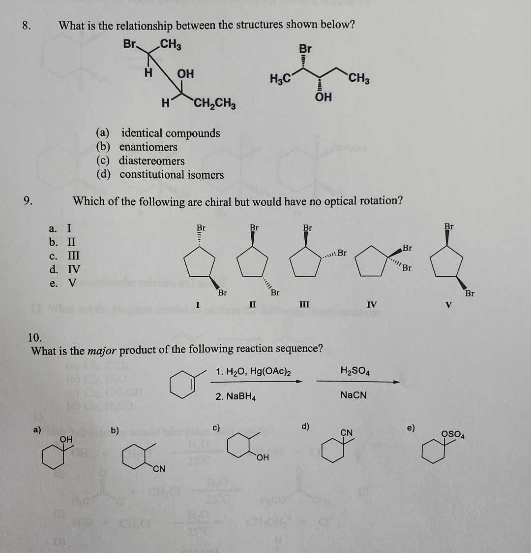 Solved What is the relationship between the structures shown | Chegg.com