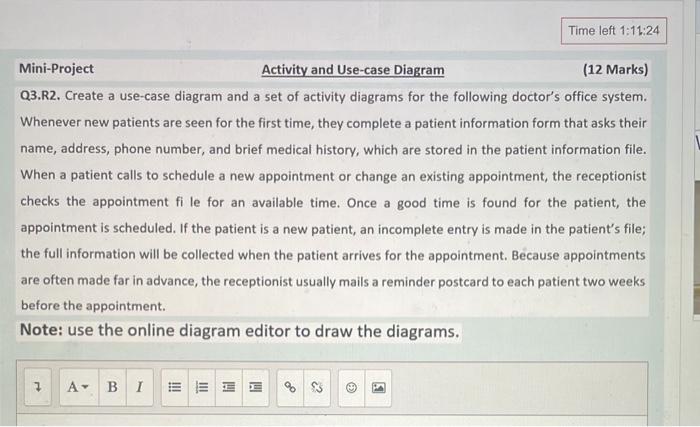 Solved Mini-Project Activity and Use-case Diagram (12 Marks) | Chegg.com