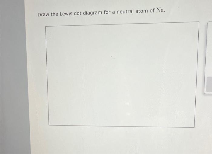 Solved Draw the Lewis dot diagram for a neutral atom of Na. | Chegg.com