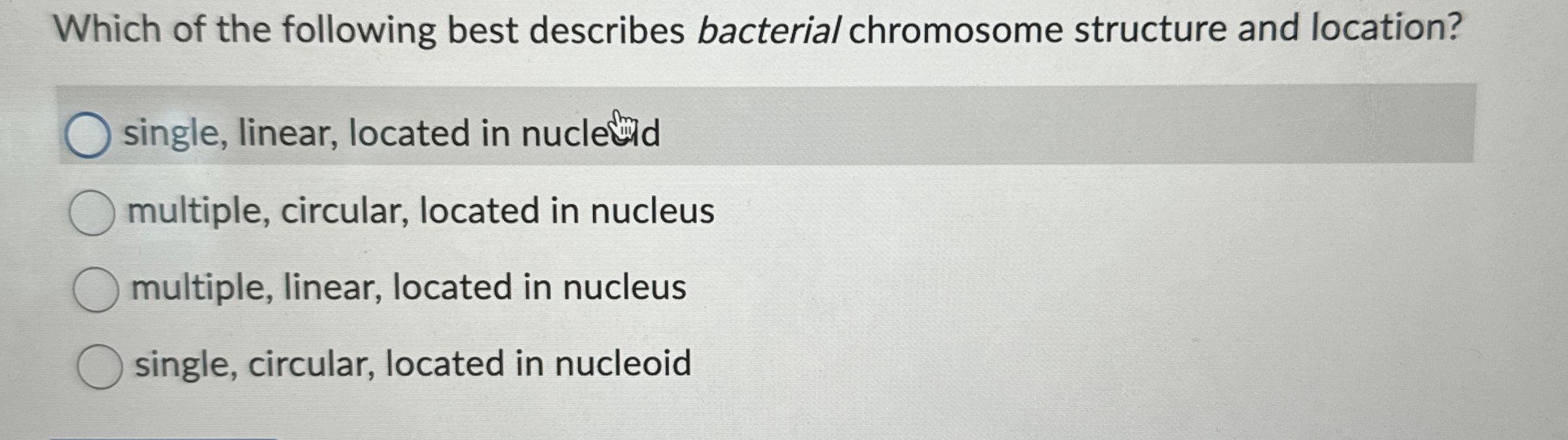 Solved Which of the following best describes bacterial | Chegg.com