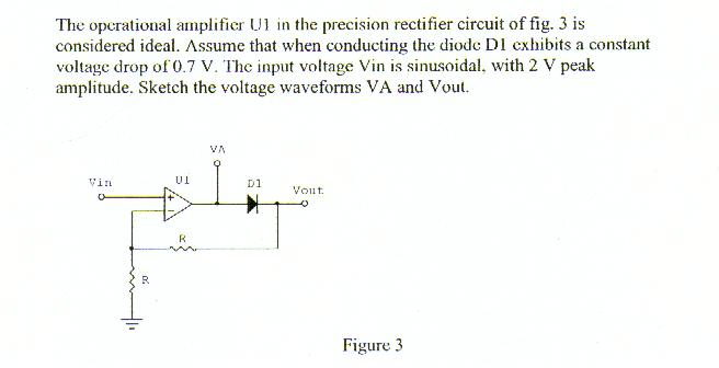 Solved The operational amplifier U1 in the precision | Chegg.com