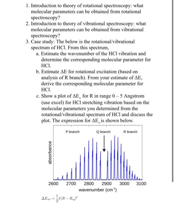 Solved 1 Introduction To Theory Of Rotational Spectroscopy