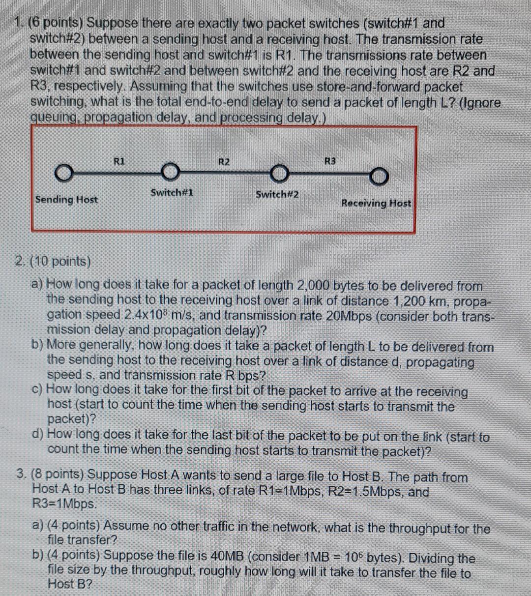 Solved 1. (6 points) Suppose there are exactly two packet | Chegg.com