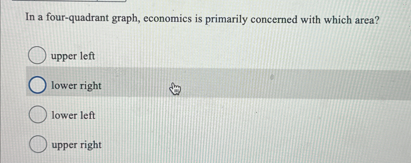 Solved In a four-quadrant graph, economics is primarily | Chegg.com