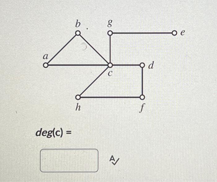 Solved a deg(c) = b h g C A f Q what is deg(c) = | Chegg.com