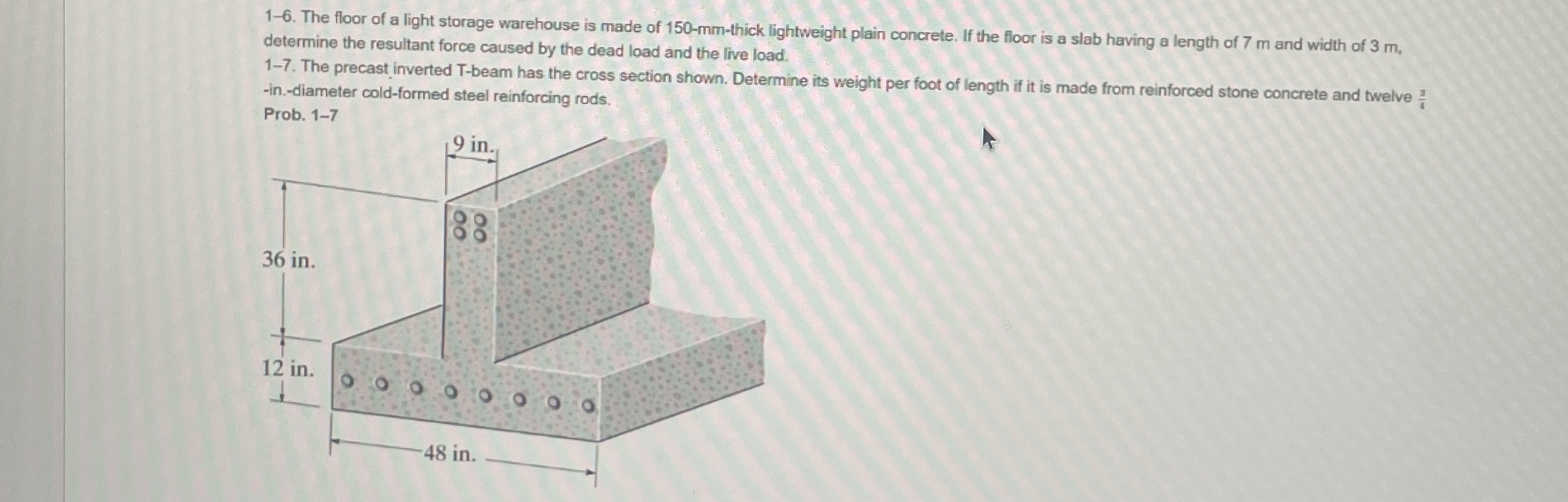 Solved 1-6. ﻿The floor of a light storage warehouse is made | Chegg.com