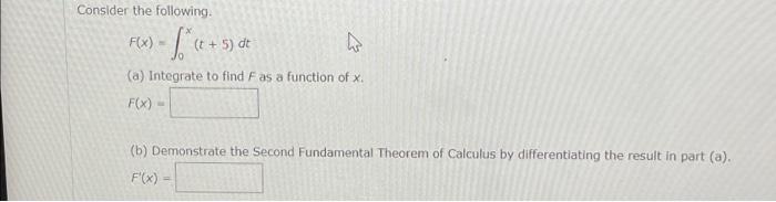 Solved Consider the following. F(x) force As (a) Integrate | Chegg.com