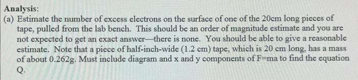 Solved Part One: Electrons stick to Scotch Magic Tape and | Chegg.com