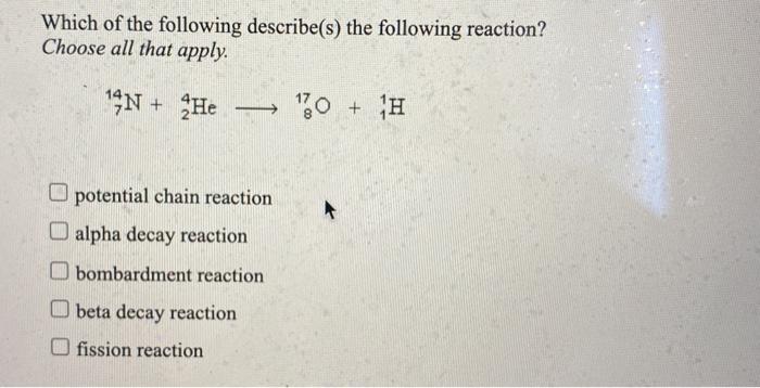 Solved Which of the following describe(s) the following | Chegg.com